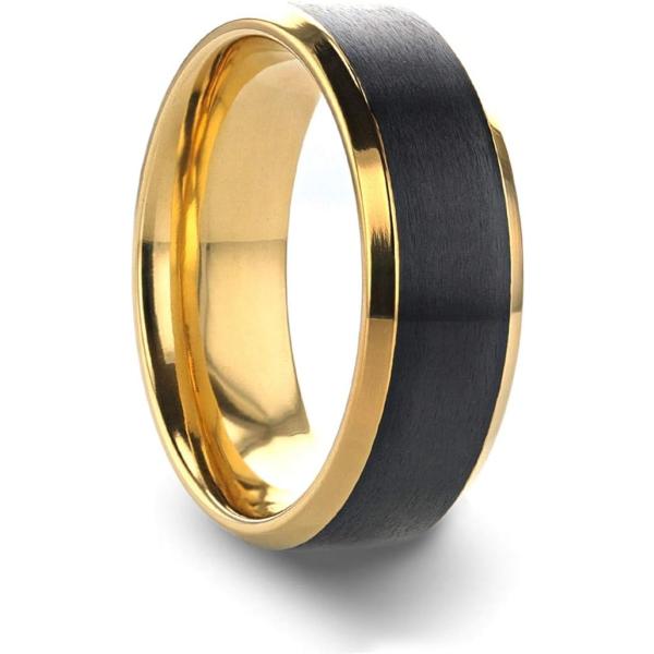 商品名Thorsten Beaumont | Titanium Rings for Men | Lightweight Titanium | Comfort Fit | Gold Plated Titanium Polished Bevel...