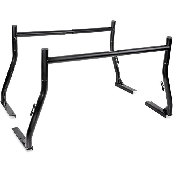 商品名AA-Racks 800ポンド 拡張可能 スチールピックアップトラックラダーラック 2バーセット ツールボックス取り付け用のユニークなデザイン マットブラック (USPTO特許出願中)AA-Racks 800Ibs Capacity ...