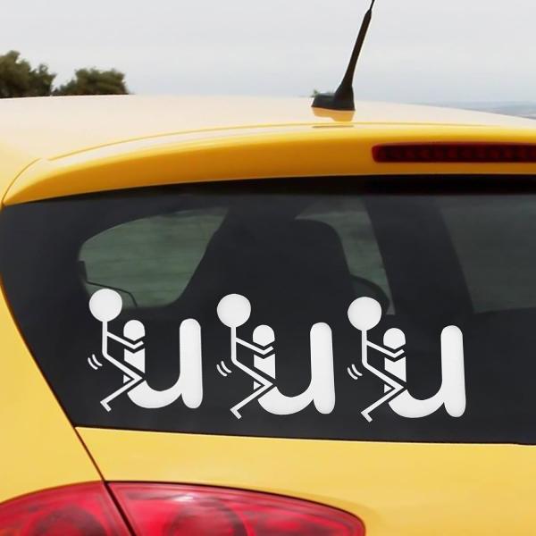商品名Xotic Tech JDM Cool Die-Cut Car White Vinyl Graphic Decals Funny Fuck-U Stickers Compatible with SUV Truck Car Window...