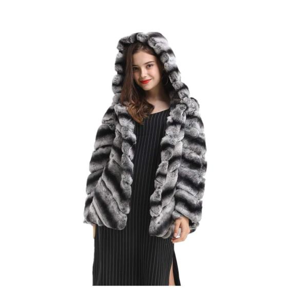 商品名: LVCOMEFF OUTERWEAR レディース US サイズ: L(bust 110cm,43in) カラー: マルチカラー LVCOMEFF Women Genuine Rex Rabbit Fur Jacket with H...