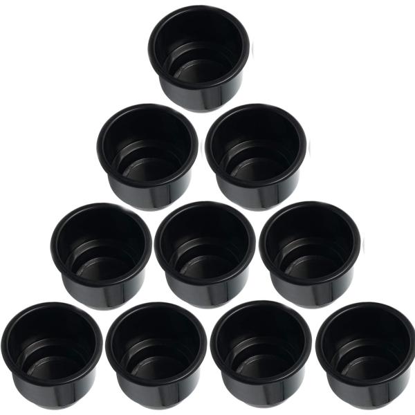 商品名NovelBee 埋め込み型プラスチックカップドリンクホルダー 排水溝付き ボート トラック 車 キャンピングカー RV用 ブラック 10個NovelBee Recessed Plastic Cup Drink Holder with...