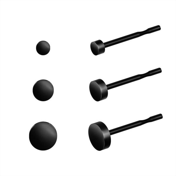商品名BEADNOVA ドットイヤリング レディース メンズ (2-4mm 3ペア)BEADNOVA Stud Earrings for Women Small Post Earrings Black Flat Dot Piercing E...
