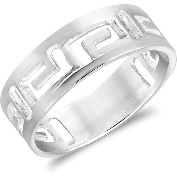 商品名AeraVida Meander ギリシャキースタイルバンド 925スターリングシルバーリングAeraVida Meander Greek Key Style Band .925 Sterling Silver Ring (9)ブラン...