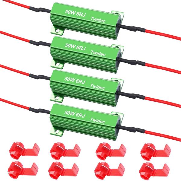 商品名Twidec/4Pcs 50W 6Ohm LED Load Resistors For Fix LED Hyper Flash Turn Signal Light Bulb Fast Blink Error Code Warning ...