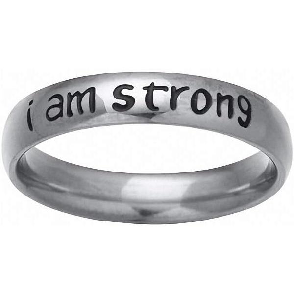 商品名Ronliy ステンレススチール製リング I am Enough インスピレーションジュエリー 強度ギフト, ステンレススチール、金属。Ronliy I am Strong Awareness Ring Depression Awar...