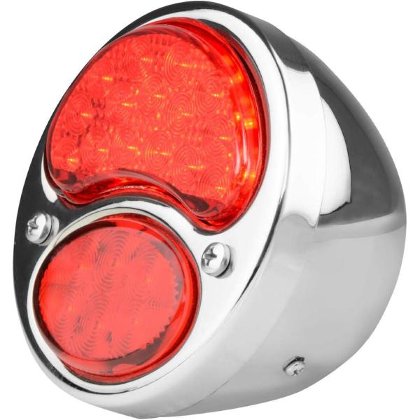 商品名KNS Accessories KA0073 12V LED テールライト フォード A型 ホットロッド バイク デュオランプ ステンレスハウジング ハイパワーレッドLEDレンズ 右側用 単品売り KA0073KNS Accessor...