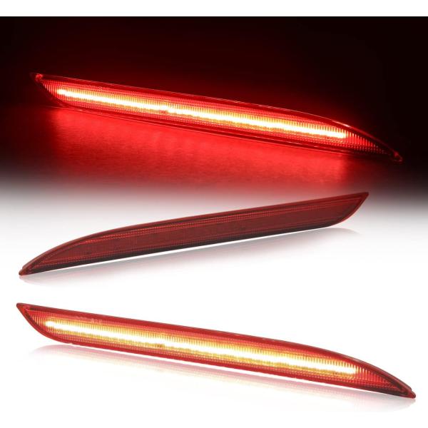 商品名AJP Distributors Replacement Red LED Left + Right Side Marker Quarter Panel Rear Lower Bumper Housing Diffuser Brake ...