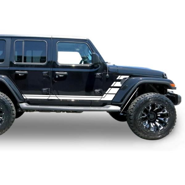 商品名デカールステッカービニールサイドロワーホッケーキット ジープラングラー2007-2019に対応 - 現在Decal Sticker Vinyl Side Lower Hockey kit Compatible with Jeep Wr...