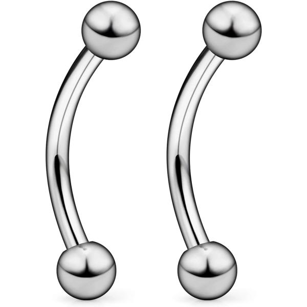 商品名Hoeudjo チタンアイブローリング ピアスジュエリー レディース メンズ Daith Rookイヤリング カーブバーベル 外部スレッドボール付き 16ゲージ 6mm 8mm 10mm 12mmHoeudjo Titanium Ey...