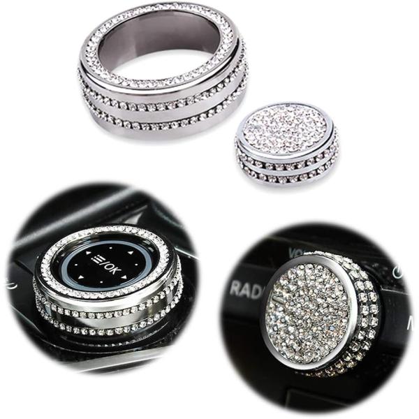 商品名PGONE キラキラクリスタルアクセサリーパーツ エアコンカバー ACノブキャップ 内装デカール Infiniti Q50用PGONE Bling Crystal Accessories Parts Air Conditioning ...