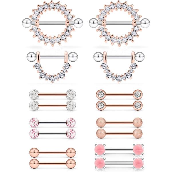 商品名Lcolyoli 16個 16G 暗闇で光るニップルリング サージカルスチール ダングル ニップリング 舌 バーベル ボディピアス ジュエリー レディース メンズLcolyoli 16PCS 16G Glow in the Dark ...