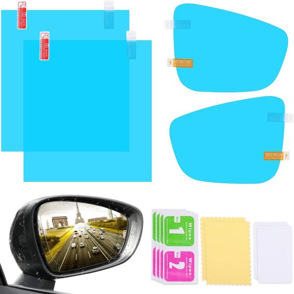 商品名4 Pieces Car Rearview Mirror Film Rainproof Waterproof Mirror Film Anti Fog Clear Nano Coating Car Film for Car Rear ...