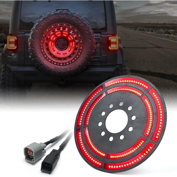 商品名Xprite 14インチ スペアタイヤブレーキライト 3rd LED リアホイールライト サードテールランプ 2007-2018 Jeep Wrangler JK &amp; 2018+ Jeep Wrangler JL/JLU用Xp...