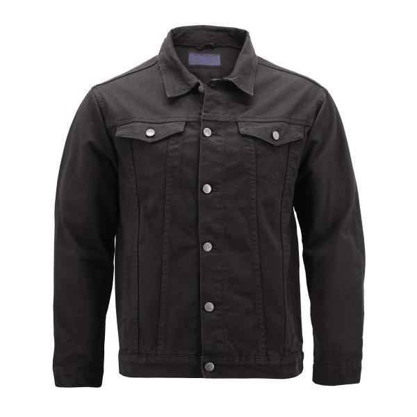 商品名:  vkwear Mens Classic Multi Pocket Button Up Stretch Denim Casual Trucker Jean Jacket (Black, L)ブランド: vkwear商品サイズ: L...