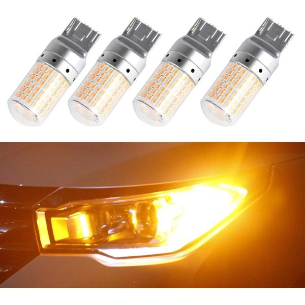 商品名1797 T20 7440 LED Turn Signal Lights Bulbs W21W WY21W Error Free No Anti Hyper Flash Amber Yellow Tail Lamps Front Re...
