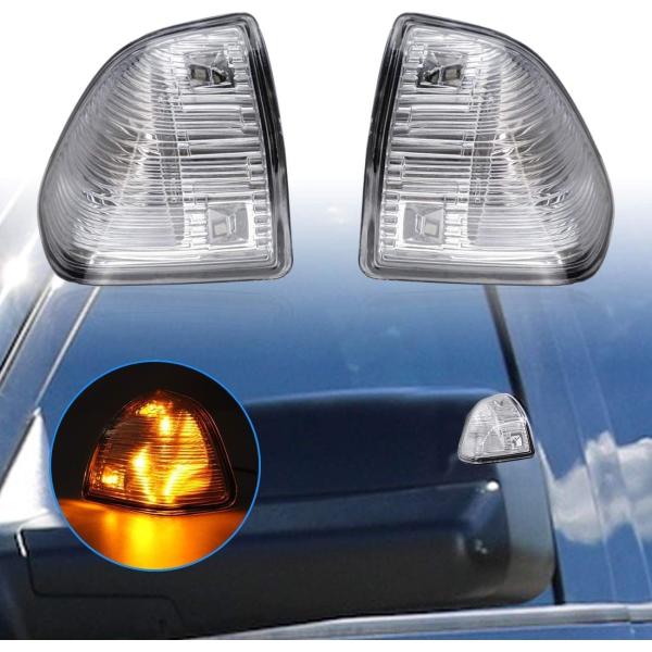 商品名KOLEMO Clear Lens Cover Left And Right Side Tow Mirrors LED Turn Signal Lights Lamps Replacment for 68302828AA 683028...