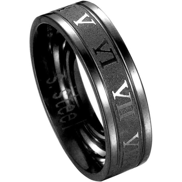商品名Men's Rings Titanium Steel Finger Ring Roman Numerals Craved Ring Jewelry Gift Black US 10ブランド：Jiecikou商品サイズ：US 10商品番...
