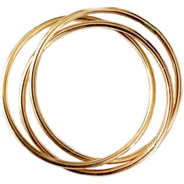商品名親指ローリングリング | 14Kゴールドフィル トリプルスキニー絡み合い | 指または親指用3ストランドローリングリング | サイズ7 - 11 | アメリカ製, 金属, 宝石なしFidget Rolling Ring | 14k G...