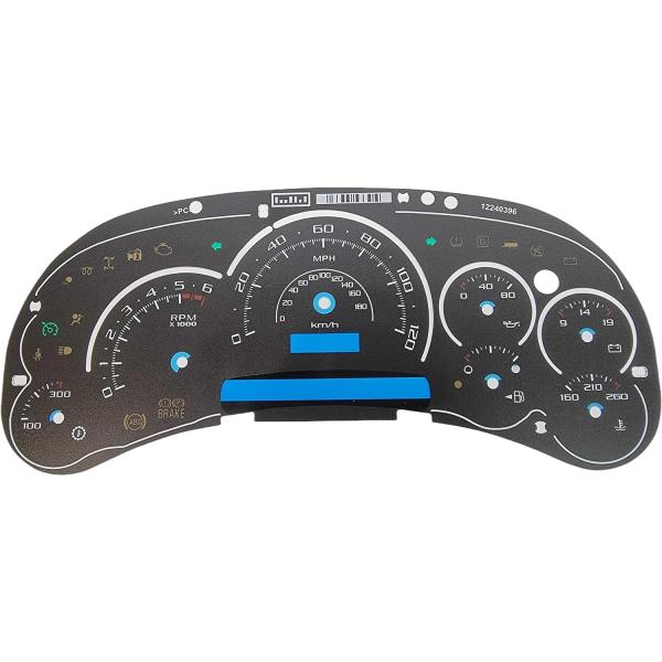 商品名Tanin Auto Electronix カスタムブラックゲージフェイスオーバーレイ | 2003-2005 キャデラック エスカレード &amp; ハマー ガソリンインストゥルメント クラスター スピードメーター | 7ゲージ |...