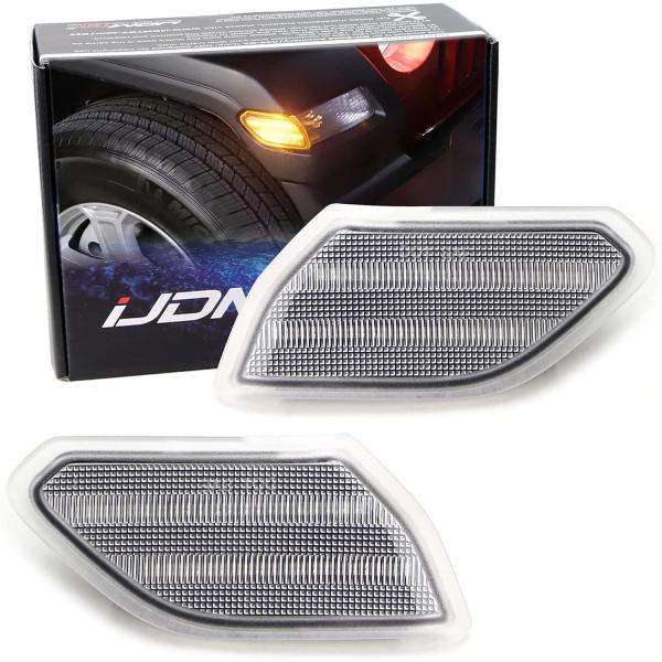 商品名iJDMTOY Matching Clear Lens Amber Full LED Side Marker Light Kit Compatible With Jeep 2018-up Wrangler JL, 2020-up Gl...