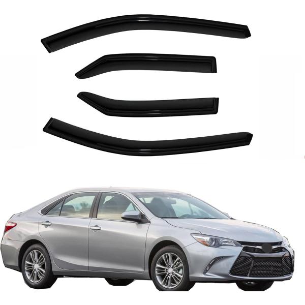 商品名Gldifa サンレインガード ウィンドウバイザー ウィンドディフレクター 4個入り トヨタ カムリ セダン スモークGldifa 4pc Sun Rain Guards Window Visor Wind Deflector Com...