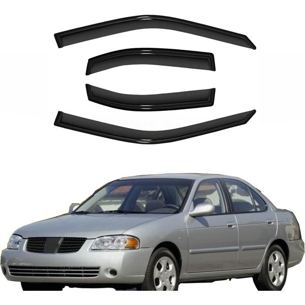 商品名Gldifa 4ピース サンレインガード ウィンドウバイザー ウィンドディフレクター 00-06 日産 セントラ セダン スモーク 94227Gldifa 4pc Sun Rain Guards Window Visor Wind D...