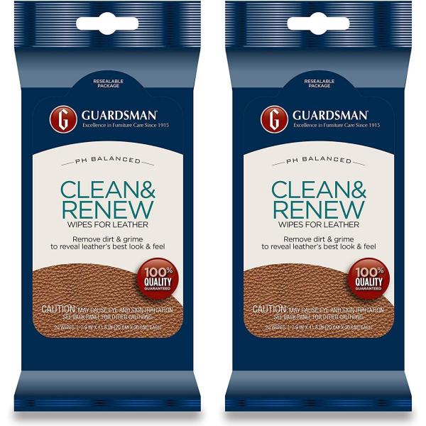 商品名Guardsman Clean &amp; Renew Leather Wipes - 20 Count - Removes Dirt &amp; Grime, Great For Leather Furniture &amp; Ca...