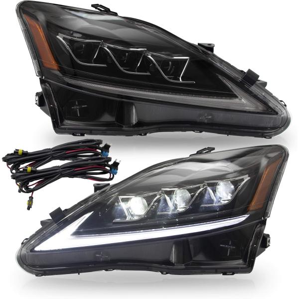 商品名VLAND Headlights Assembly Fit for Lexus IS250/ IS250C IS350 IS350C IS220d 2006-2012, ISF 2008-2014 W/DRL, LED Front l...
