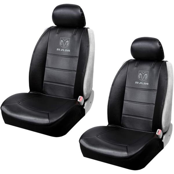 商品名Plasticolor シートカバー 1組 008624R25 Dodge RAM グレー 刺繍ロゴ 3ピース サイドレス プレミアム 車 トラック SUV シートカバー カーゴポケット付きPlasticolor One Pair 0...
