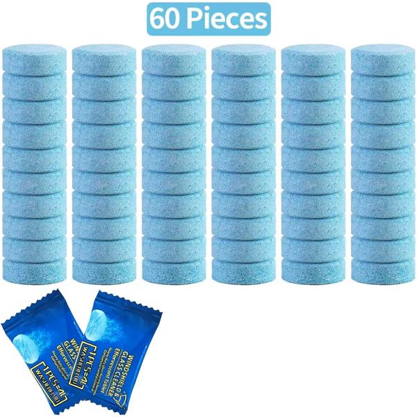 商品名Frylr 60個 車用透明ワッシャー 車のフロントガラスガラス 濃縮ワッシャー タブレット クリーニングタブレット ソリッドワイパーFrylr 60 Pieces Car Windshield Washer Fluid Tablet...