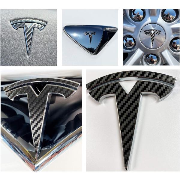 商品名カスタムカット グラフィック Tesla モデルS Fascia ロゴ デカール ラップ 14点セット ブラック S-BUNDLE-Carbon Fiber BlackLogo Decal Wrap for Tesla Model S...