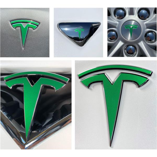 商品名カスタムカット グラフィック Tesla Model X ロゴ デカール ラップ 14点セット グリーン X-BUNDLE-Gloss GreenCustom Cut Graphics Logo Decal Wrap for Tesl...