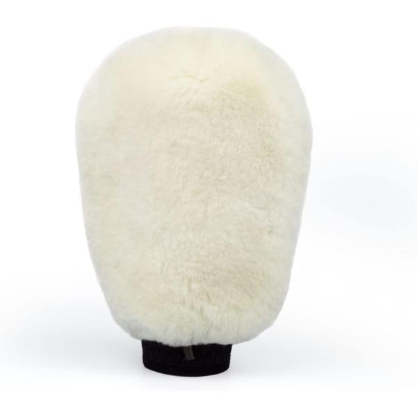 商品名OKAYDA ピュア ラムウール100% 洗車ミット 高密度ソフト 傷&amp;糸くずの出ない洗車グローブ Fingerless ホワイト try20316-1-FingerlessOKAYDA Natural Lambskin Wo...