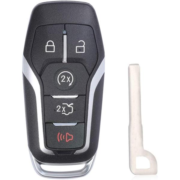 商品名5ボタン交換用キーレスエントリー リモートスマートカーキーフォブケース フォード フュージョン マスタング エクスプローラー リンカーン MKZ MKC 2013-2017 キーフォブカバーシェル チップなし5 Buttons Rep...