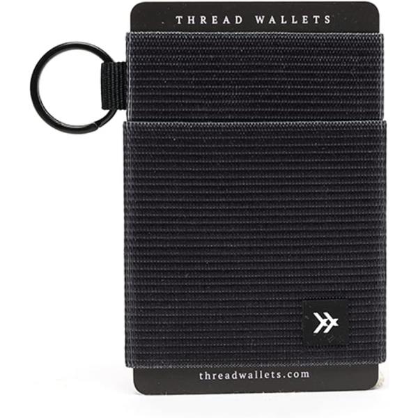商品名Thread Wallets スリムミニマリスト 伸縮性財布 男女兼用 | フロントポケット用スモールクレジットカードホルダー (ブラック)Thread Wallets Slim Minimalist Elastic Wallet f...