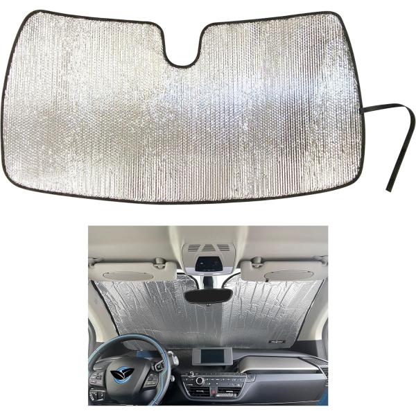 商品名YelloPro カスタムフィット 反射フロントガラス サンシェード 2014 2015 2016 2017 2018 2019 2020 2021 BMW i3シリーズ ギガワールドテラワールドメガワールドハッチバック UVサンプロ...