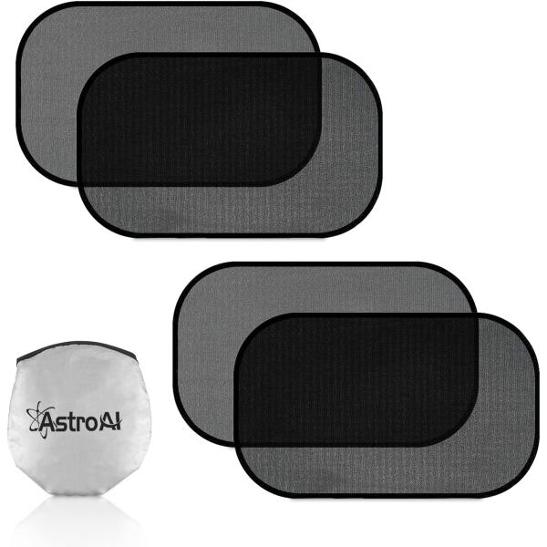 商品名AstroAI Car Window Shades 4 Pack Car Sun Shade for Car Window 20"" x 12"" Side Window Sunshades - Sun, Glare and UV R...