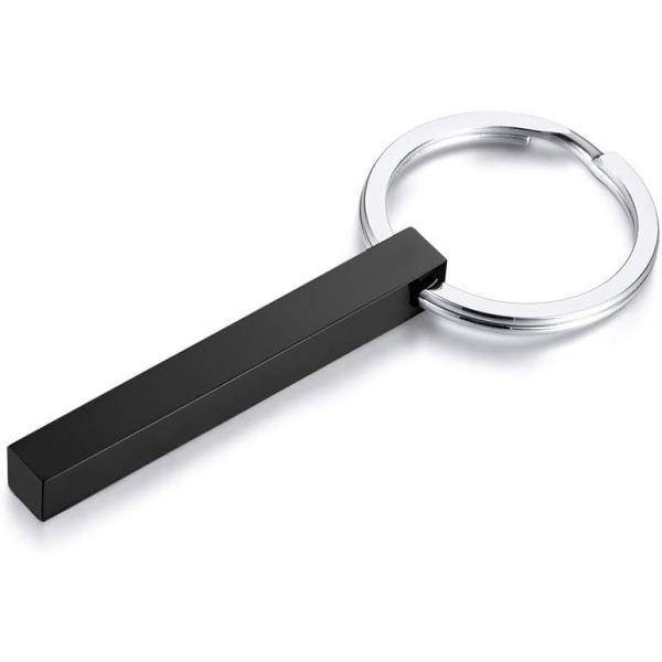商品名VNOX Stainless Steel Personalized Keychain Free Engraving Custom Plain Cuboid Bar Rectangle Pendant Key Chain Ring fo...