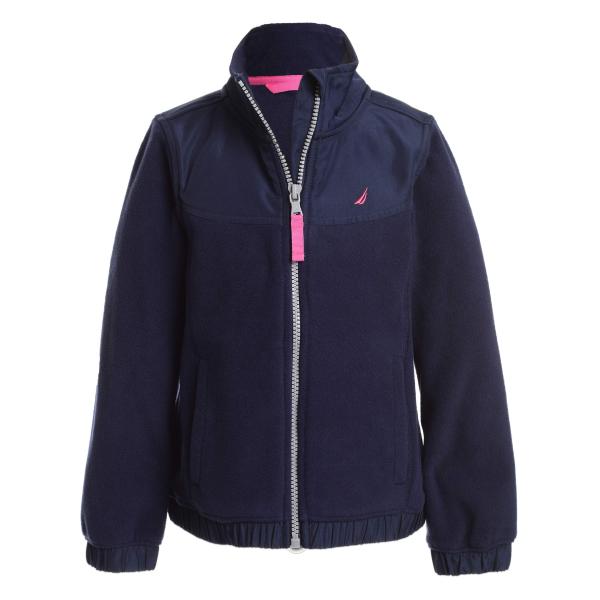 商品名: Nautica ガールズ フリース フルジップジャケット US サイズ: Small(7) カラー: ブルー Nautica Girls' Baby Full-Zip Fleece Jacket, Signature Logo D...