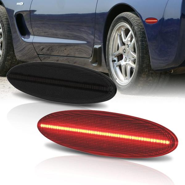 商品名AJP Distributors Replacement Red LED Rear Fender Bumper Side Markers Lights Lamps Pair Driver Passenger Assembly Set ...