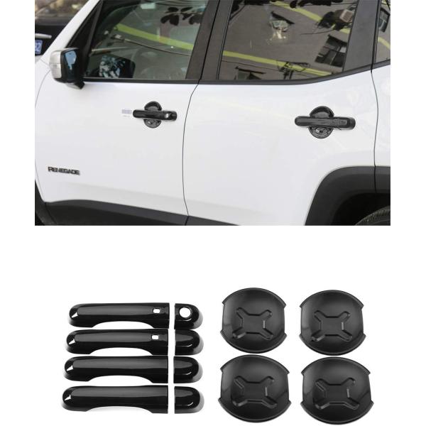 商品名Jeep Renegade ABS Car Door Handles Cover Trims, Door Bowl Decorative Cover for Jeep renegade 2016-2020ブランド：Bestmotori...