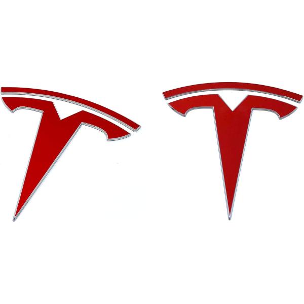 商品名Tesla Model Y用カスタムカットグラフィックロゴデカールラップ、4ピースセット(グロスレッド)Logo Decal Wrap for Tesla Model Y, 4-pc Set (Gloss Red)ブランド：Custo...