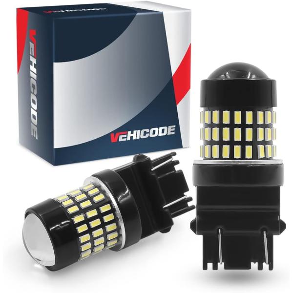商品名VehiCode 3157 LED Bulb White Light 6000K Bright Kit 3155 3156 3047 3056 4114 4157 P27W Dual Function Replacement w/Pr...