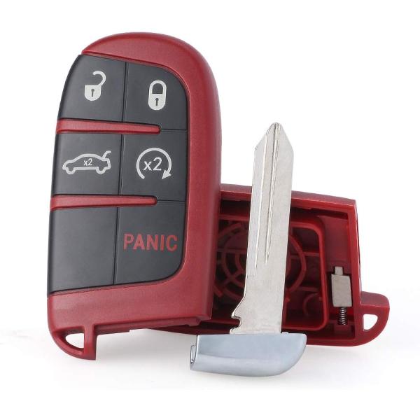 商品名Keymall キーレスエントリー 交換用 レッド リモートキーシェルケース ブランク5B フォブ ダッジ チャレンジャー チャージャー ダート デュランゴ クライスラー300用Keymall keyless Entry Replac...