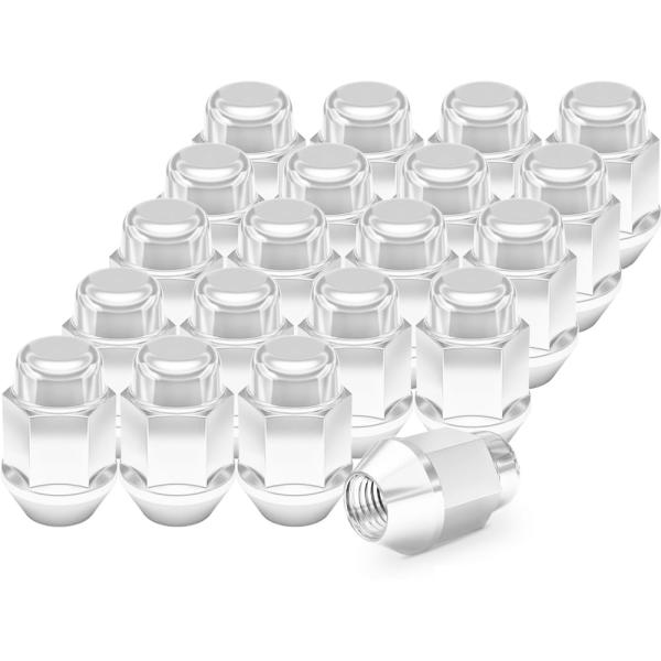 商品名20個 M12x1.5 クロムラグナット、クローズドエンドバルジドドングリラグナット、ホイールラグナット、高さ1.4インチ、六角19mm。20 PCS M12x1.5 Wheel Lug Nuts, 1.4 inch Tall Aco...