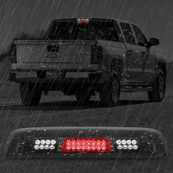 商品名ハイマウント3ストップライトアセンブリ 2014-2018 シボレーシルバラード/GMC シエラ 1500 2500HD 3500HD サードセンターカーゴリバースリアLEDブレーキライトバーテールライト（スモーク）High Moun...