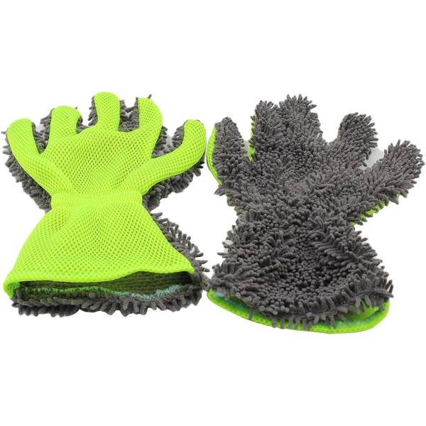 商品名BokWin 2-Pack Car Wash Mitt Scratch Free, 5-Finger Microfiber Wash Mitts, Car Interior Exterior Cleaning Gloves, Auto...
