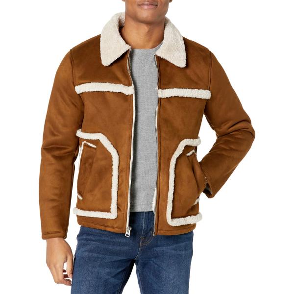 商品名:  Levi's Men's Faux Shearling Ranchers Jacket, Brown, Smallブランド: Levi's商品サイズ: Small高さ: 40cm横幅: 31cm奥行: 22cm重量: 1605g...