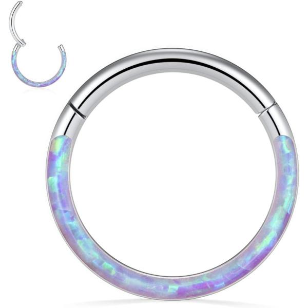 商品名FUNLMO 20G 18G 16G 14G セプタムノーズリング ダイスイヤリング 316L サージカルスチール 軟骨ピアス フープ ダイスヘリックス トラガス ルーク コンクピアス ジュエリー キュービックジルコニア オパール, ...