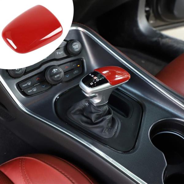 商品名RT-TCZ ダッジ チャレンジャー シフトノブ トリムカバー レッド 15+RT-TCZ Gear Shift Knob Cover Trim ABS Interior Trim Cover for Dodge Charger fo...